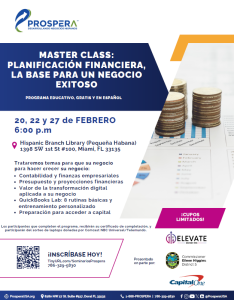 Master Class: Planificacion Financiera, La Base Para Un Negocio Exitoso